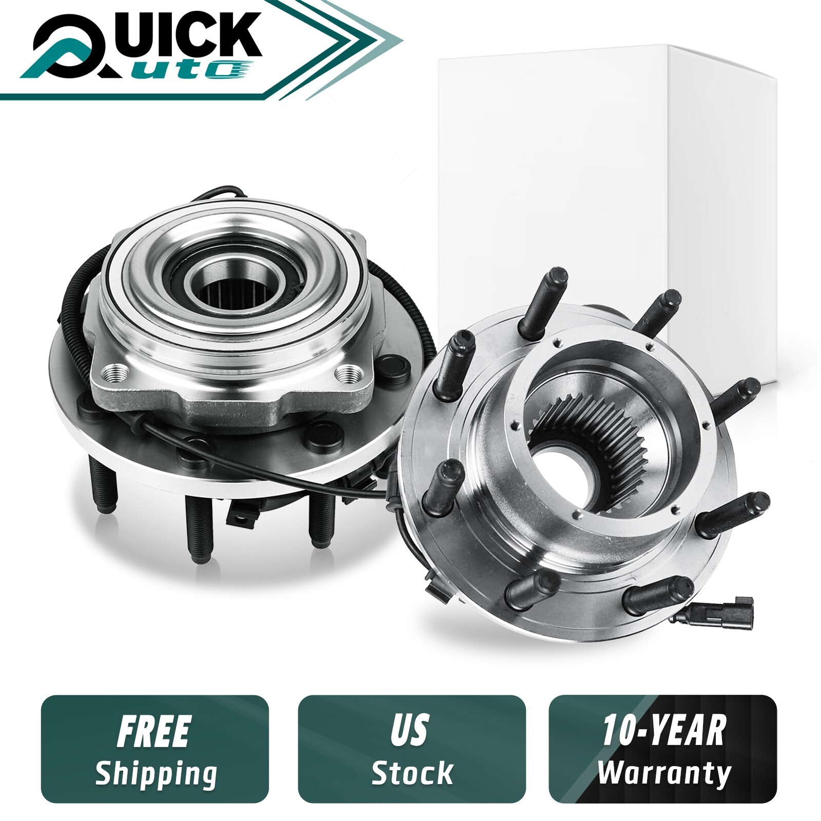 2pc Front Wheel Bearing Hub for Ford F250 F350 Super Duty SRW 4WD 2011 ...