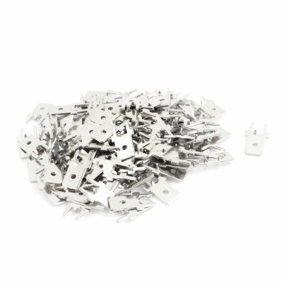 100 Pcs 6.3mm Dia Male Insulated Crimp Spade PCB Male Terminal Fasten ...