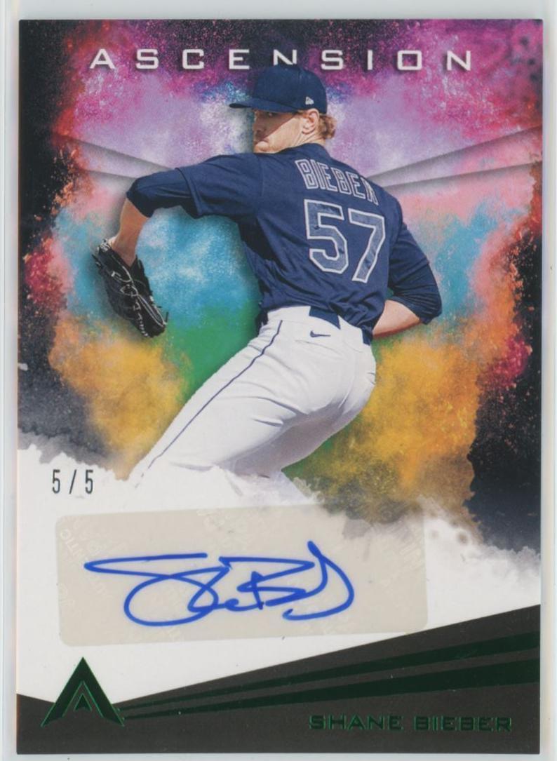 2021 Panini Chronicles - Ascension Autographs Shane Bieber #AA-SB Green ...