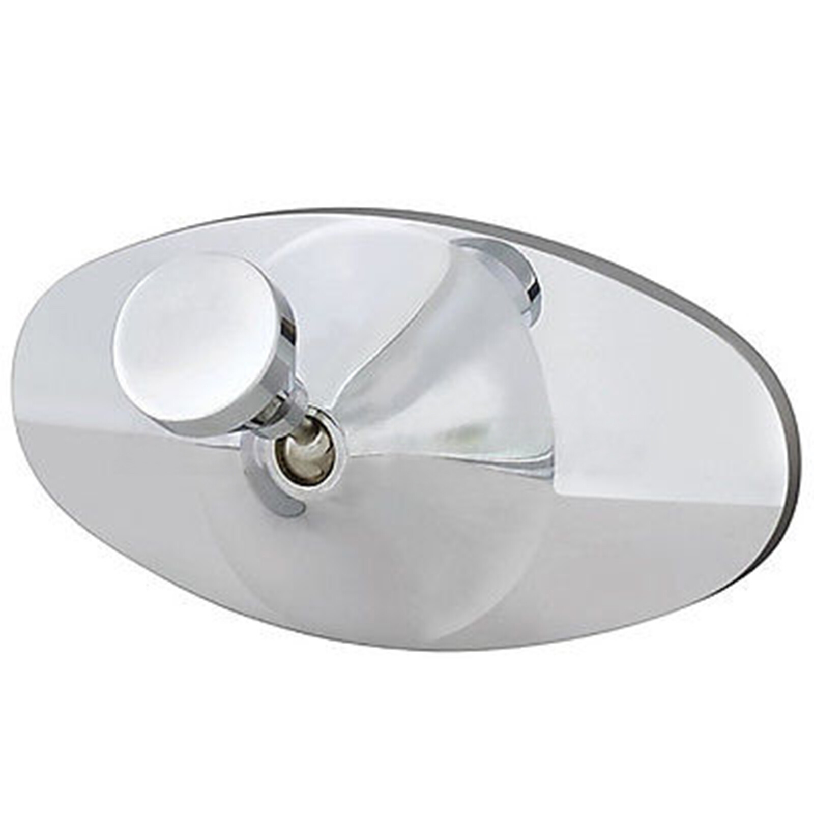 Interior Vintage Oval Chrome Rear View Glass Windshield Mirror w/ Glue ...
