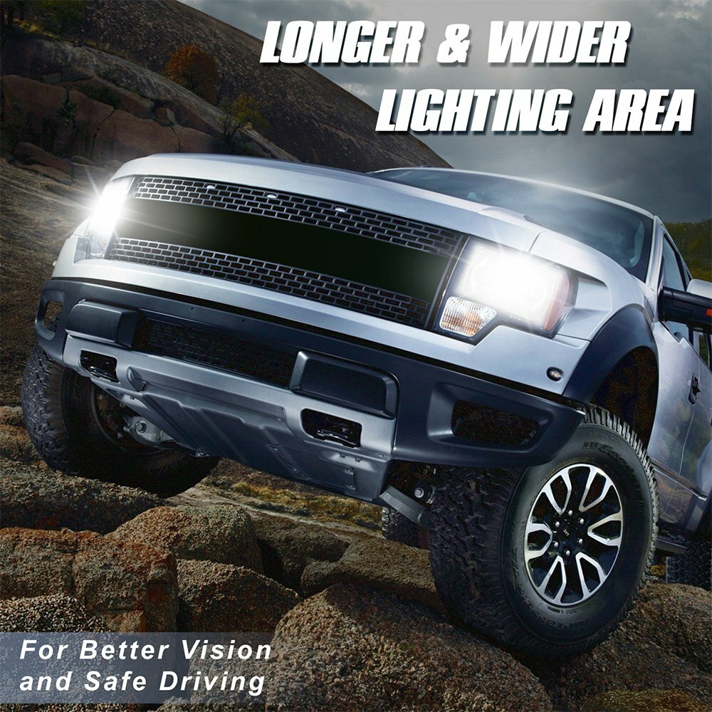 Pair 7X6" 7x5" LED Headlights Hi/Lo/DRL Beam Turn Light For Toyota ...