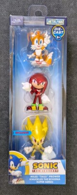 Jada Metal figs Diecast Super Sonic Tails Knuckles 3 Pack 2.5" Figures ...