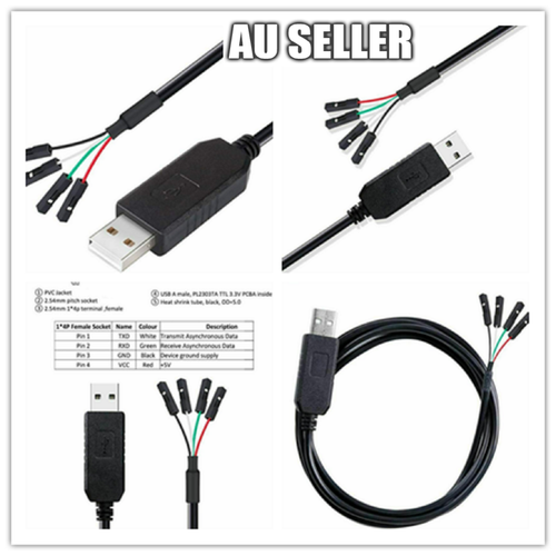 USB to TTL Serial 3.3V Adapter Cable TX RX Signal 4 Pin PL2303HX ...