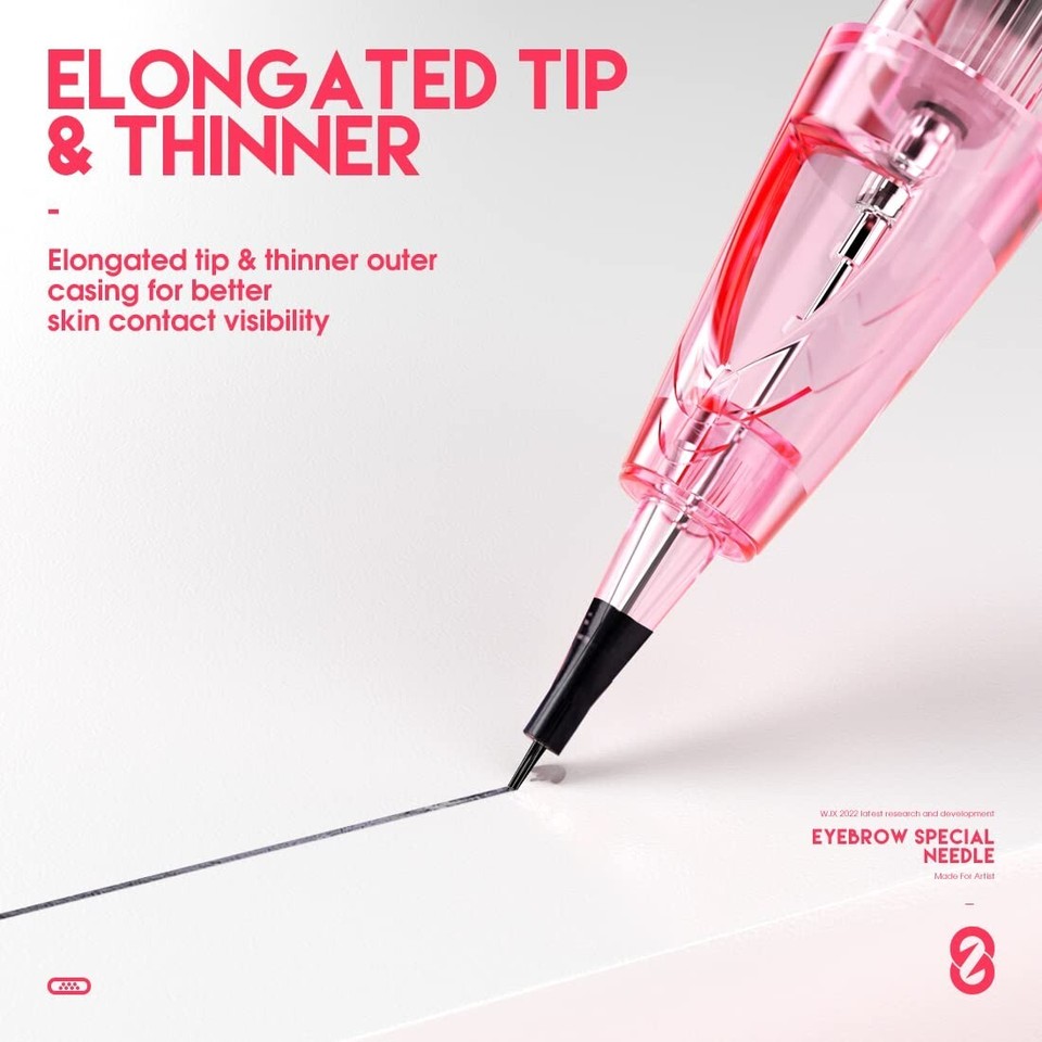 Wjx Pro Tattoo Cartridges Super Long Tips Nano Size, 20 Pcs Needles 3RL ...