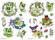 Pokemon Meow! Nya Nya! Meowha! Wall Sticker Set Pokemon Pokemon Center ...