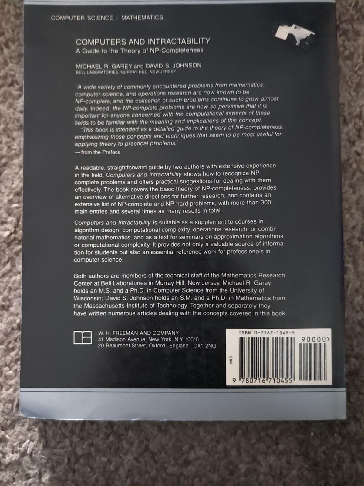 Computers and Intractability : A Guide to the Theory of NP-Completeness ...