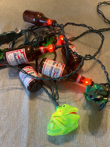 Vintage Budweiser string lights frogs/ lizards/bottles | eBay