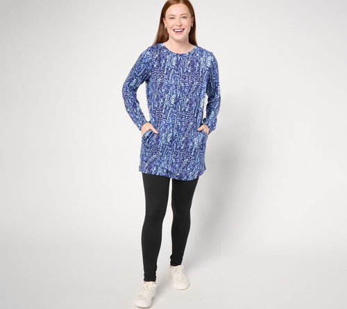 Stan Herman Women's Set Sz M Sweater Knit Tunic & Legging Lounge Blue ...