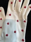 Vintage White Red dots 50s Ladies Gloves Small Decorative Seams | eBay