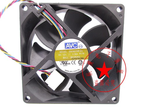 1PC AVC DS09225B12U 9025 12V 0.56A 9CM 4-wire gale volume chassis ...