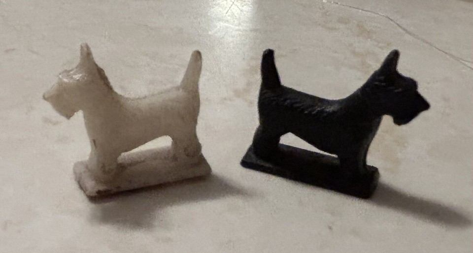 Trick Scotties magnetic dog novelty toys One Black and One White Dog | eBay