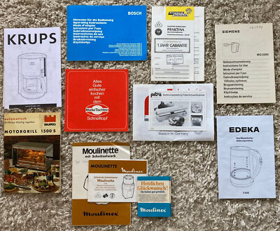 10 Instructions Operating Manuals Kitchen Aids Small Appliances KRUPS ...