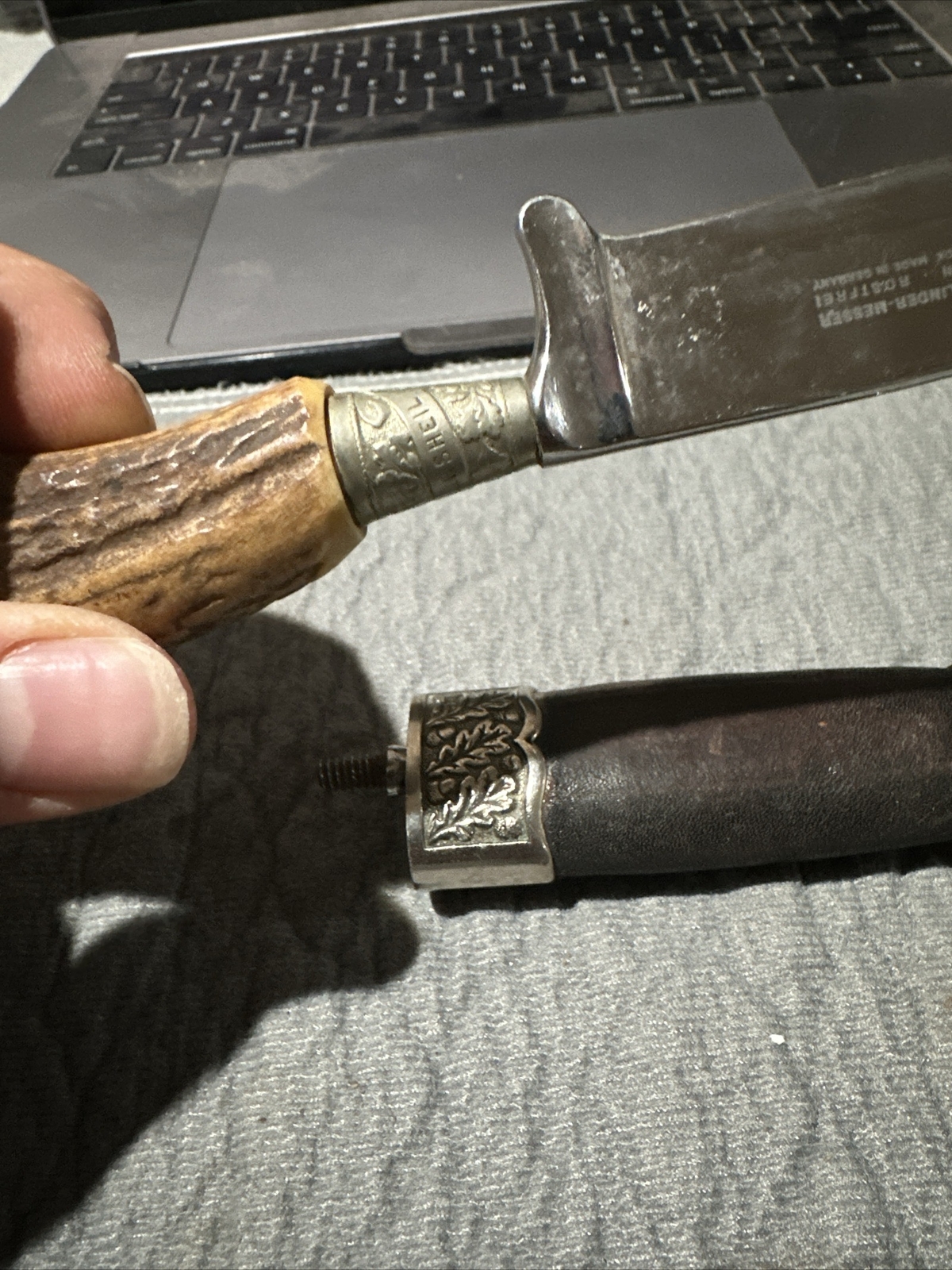 Original Linder-Messer Weidmannsheil Fixed Blade Hunting Knife W/Fork ...