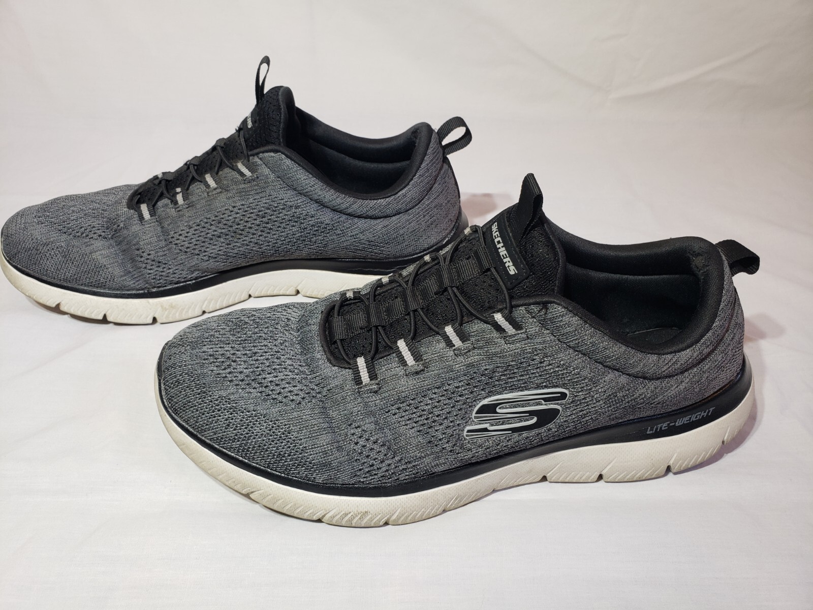 Men's Gray Slip-On Summits Louvin SKECHERS 232186 Athletic Shoes ...