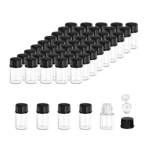 2ml Essential Oil Bottles, 50 Pack Clear Glass Bottles Octagon Screw ...