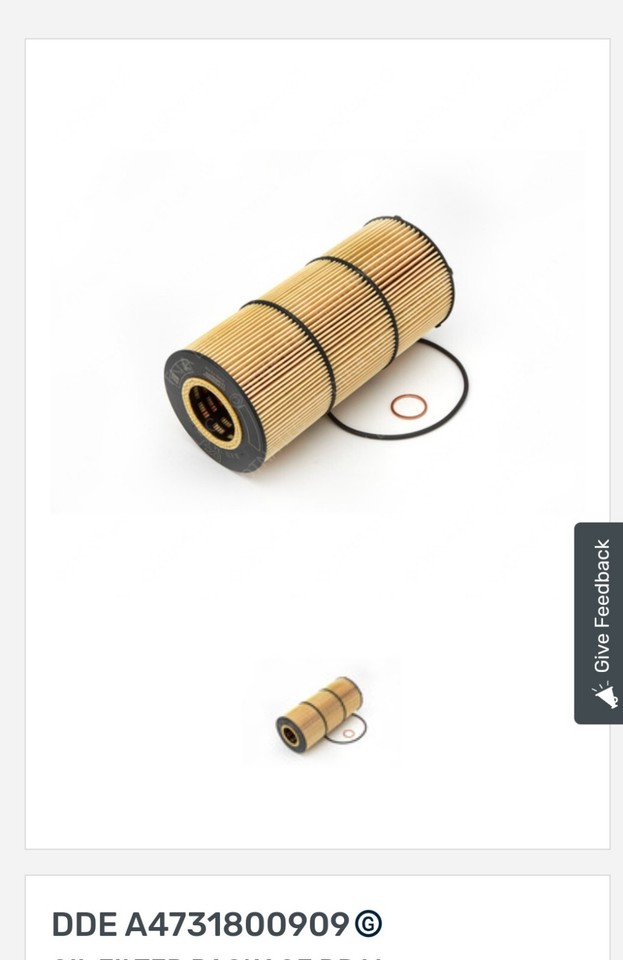 Detroit Diesel DDE A4731800909 Genuine OEM Oil Filter DD15-DD13-DD16 ...