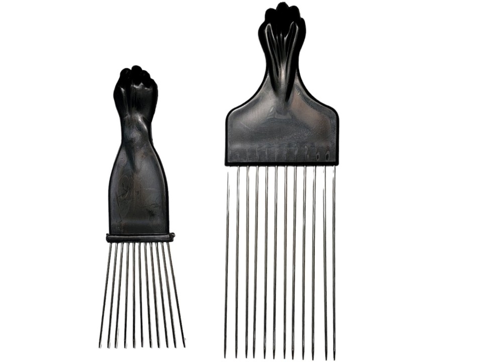 2pcs Detangle Metal Pastic Lift Hair Pick Piks Comb Braid Hair Afro ...