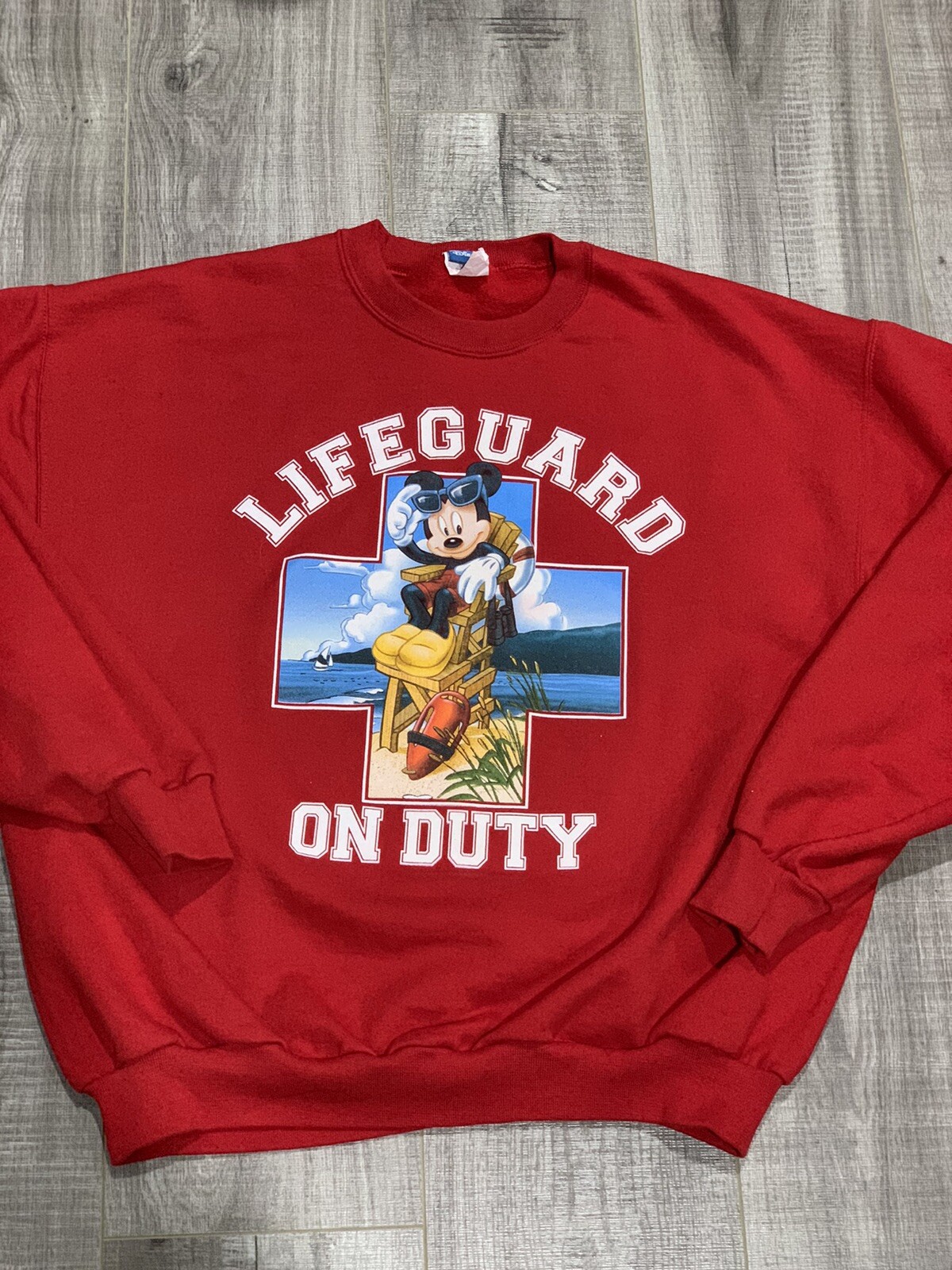 Disney Mickey Lifeguard on Duty Men’s L Red | eBay