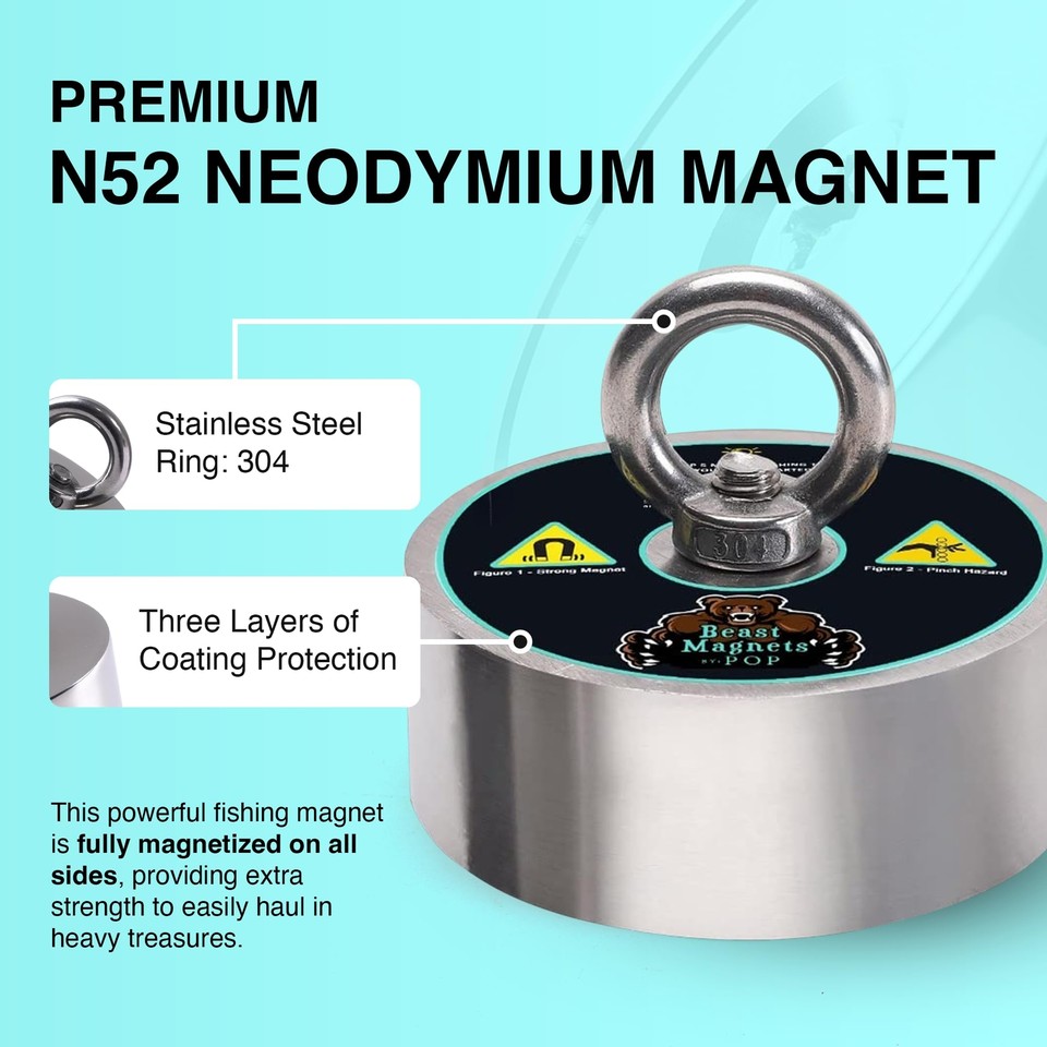 3600LB’s Powerful Pulling Force Beast 360 Degrees, Fishing Magnet for ...