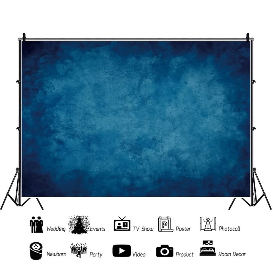 Abstract Blue Backdrop Retro Dark Blue Photography Background 10x8ft ...