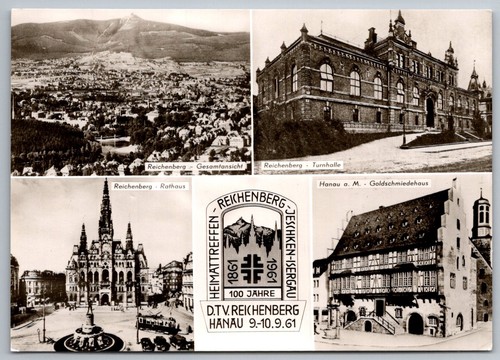 Reichenberg Multiview Rathaus Turnhalle 1961 Black & White Postcard | eBay