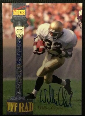 WILLIE CLARK AUTHENTIC ROOKIE CERTIFIED SIGNED AUTOGRAPHED CARD 2326/ ...