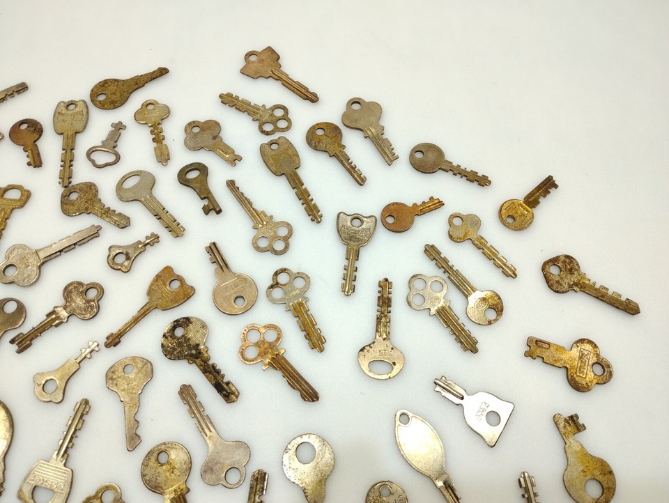 Lot of 103 Misc. Double & Single Sided Keys for Old Padlocks Drawers ...
