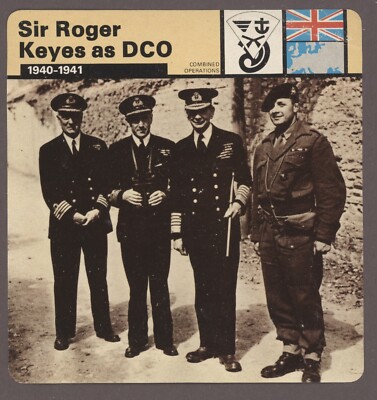 Sir Roger Keyes as DCO Edito Service Card Second World War II ...