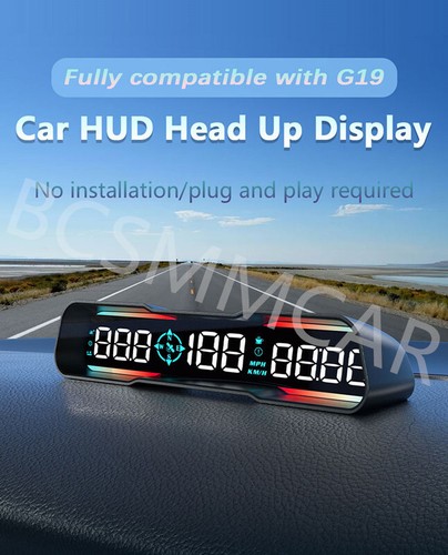 GPS Digital Speedometer Car Head Up Display Compass HUD Fatigue Driving ...