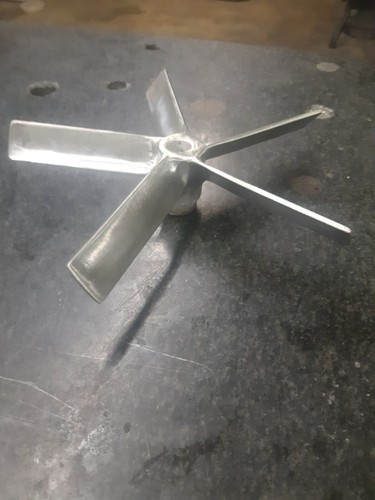 mixing propeller 14 in. stainless steel New. 1/2"-3/4"Bore.5 blade ...