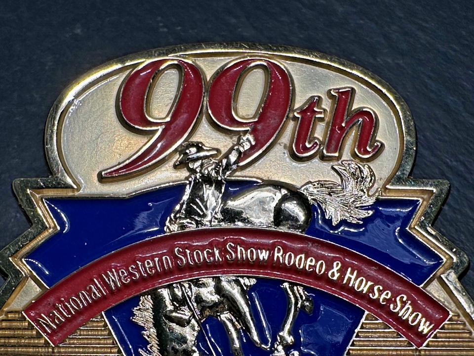 2005 99TH NATIONAL WESTERN STOCK SHOW RODEO HORSES COORS BEER PIN BADGE ...