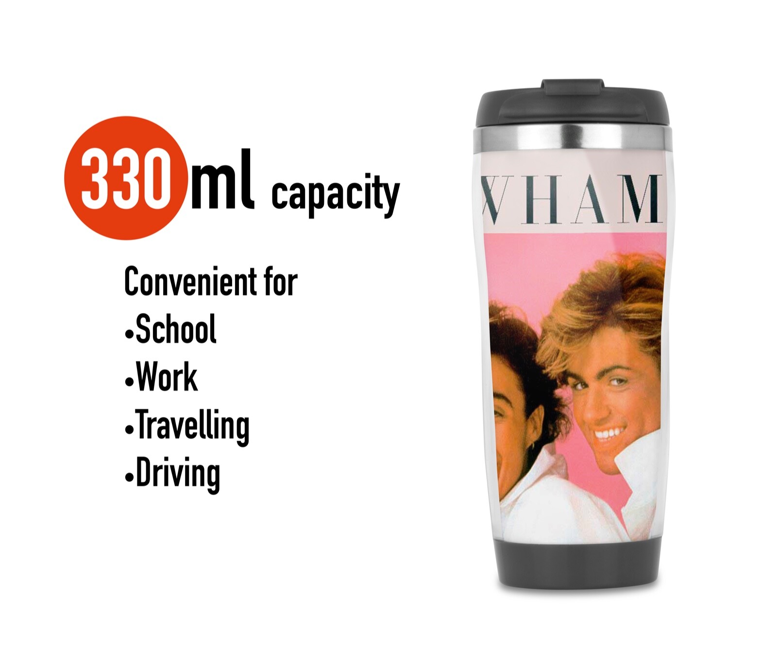 George Michael Wham - Travel Mug, Thermal Insulated Coffee Cup | eBay UK