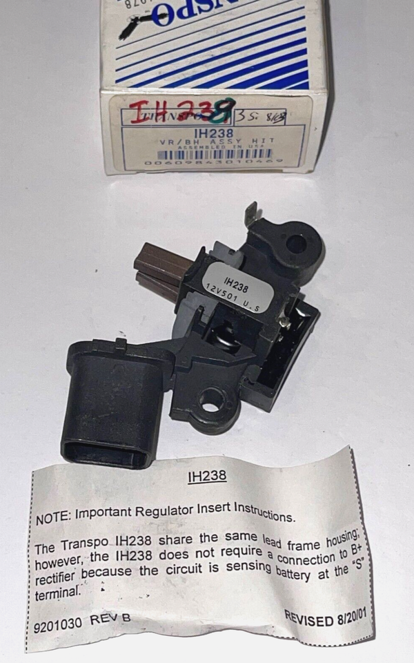 TRANSPO VOLTAGE REGULATOR IH238 FITS HITACHI IR/IF ALTERNATORS NISSAN ...