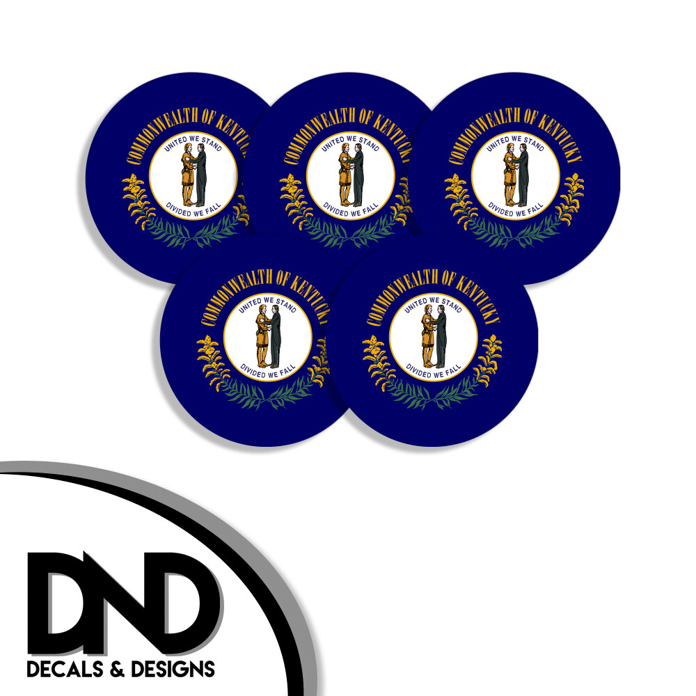 Kentucky State Flag KY Circle Sticker USA Helmet Decal 5 Pack 2.5in | eBay