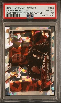 2021 Topps Formula 1 Lewis Hamilton Sapphire Negative /100 PSA GEM MINT ...