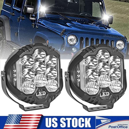 2PCS 5Inch LED Work Light Car Pods Spot Flood Combo Fog Lamp Offroad ...