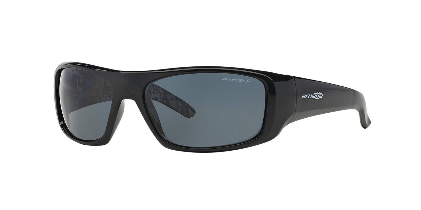 ARNETTE Men's AN4182 Hot Shot Wrap Sunglasses, Gloss Black/Grey ...