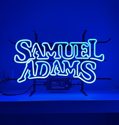 Neon Light Sign Sam Adams Bar Light Great Condition Glass Blue Lamp | eBay
