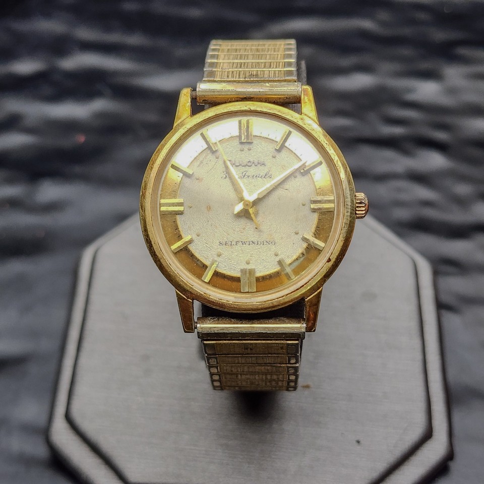 1966 BULOVA 30 Jewels Vintage Men's Watch 10K Gold Plated Cal 10 COAC ...