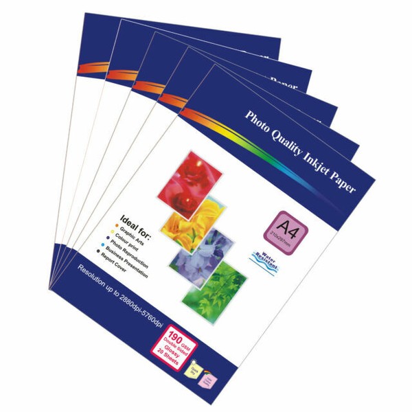100 Sheets of Double-sided A4 190gsm High Quality Glossy Photo Paper ...
