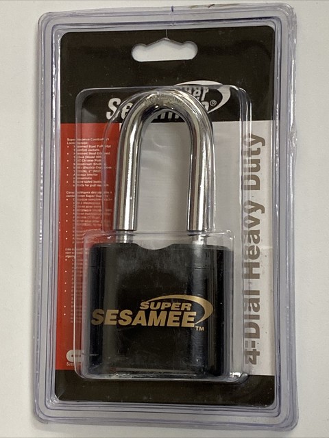 Super Sesamee K636 4 Dial Heavy Duty Combination Lock Padlock - NOS for ...