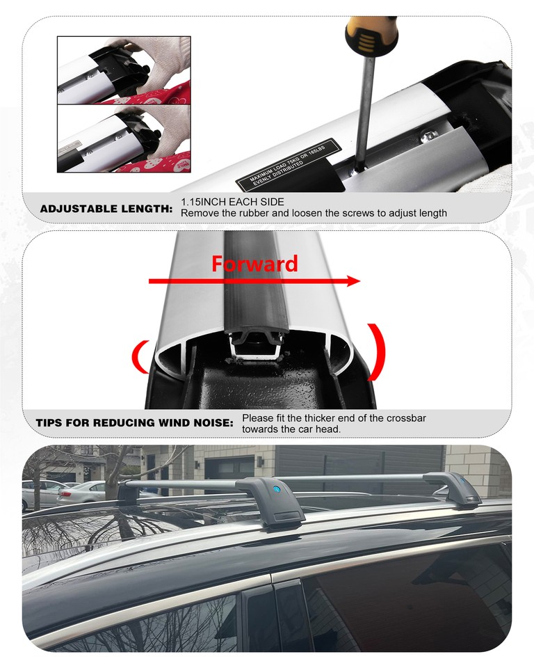 Lockable Roof Rack Cross Bars for Lexus RX RX350 RX350L RX450h RX450hL ...