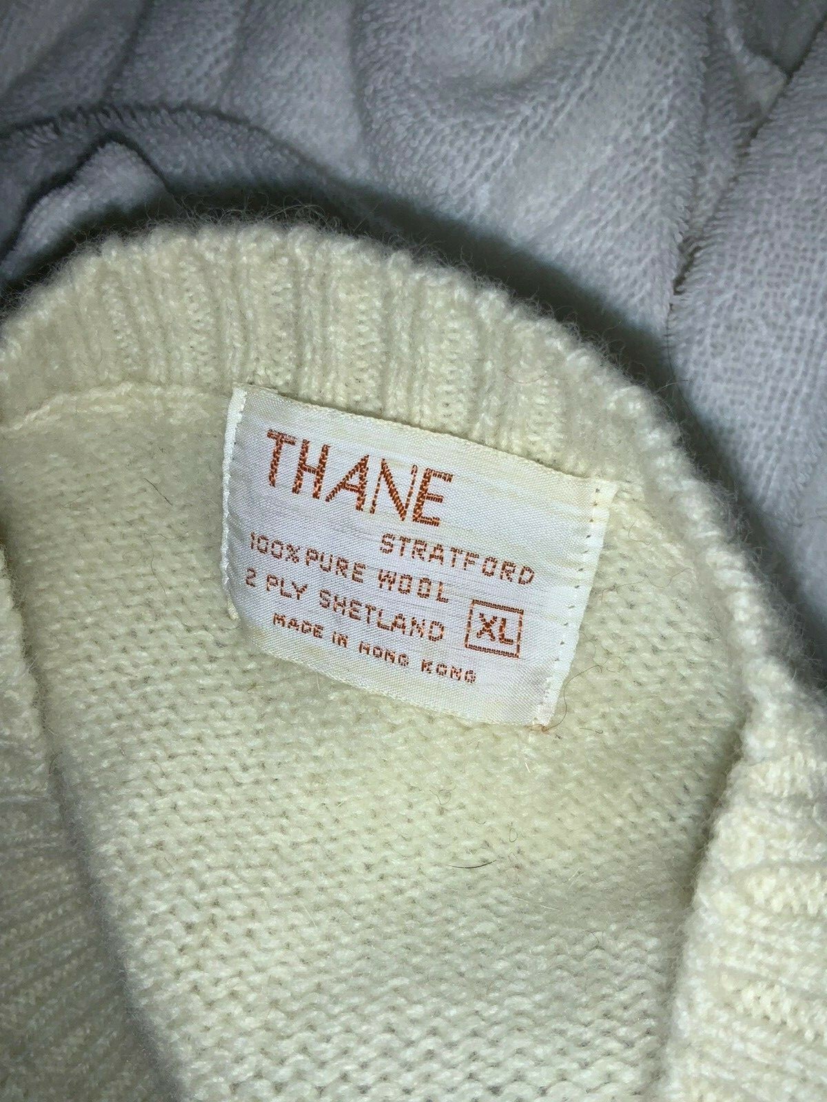 Thane Sweater Crew Popover Cable Knit Brown Gray Ivory 100% Wool men's ...