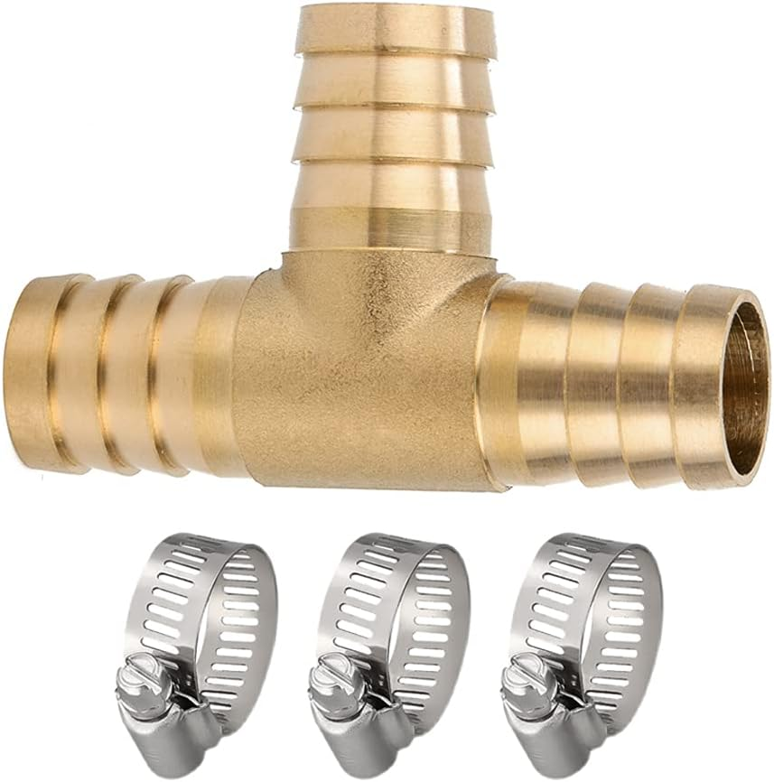 Brass Hose Barb Fitting Tee Union 1" Barbed X 1" Barbed X 1" Barbed T ...