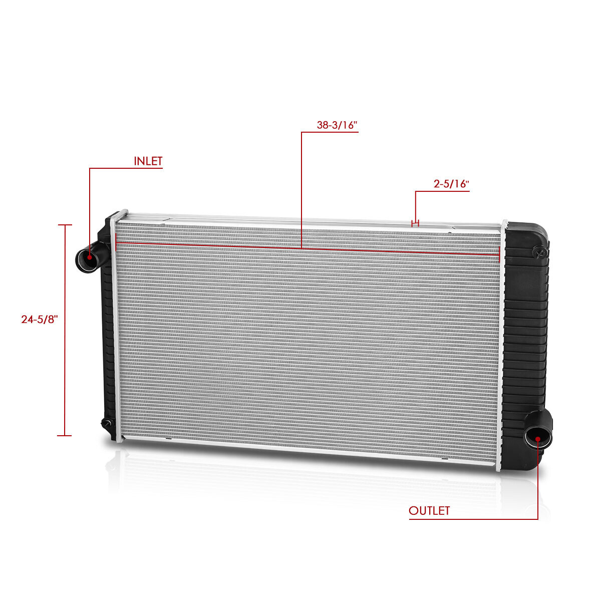 2-Row Aluminum Radiator for International 7300-7700/WorkStar 7600 7700 ...