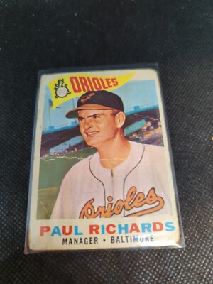 1960 Topps Paul Richards #224 Manager Baltimore Orioles | eBay