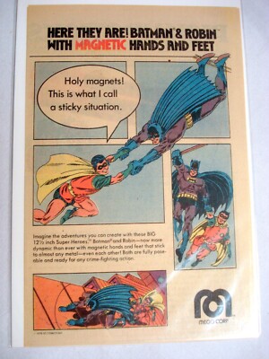 1978 Ad Mego Corp. Batman and Robin Figures with Magnetic Hands and ...