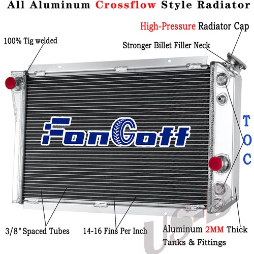 3 ROW ALUMINUM RADIATOR FOR CHEVY 1984-1990 CORVETTE 82-02 S10 BLAZER ...