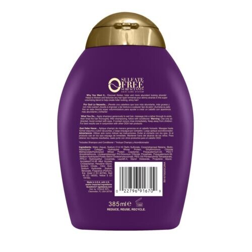 OGX Biotin & Collagen Shampoo Volumizing Thickening for Thicker,Fuller ...
