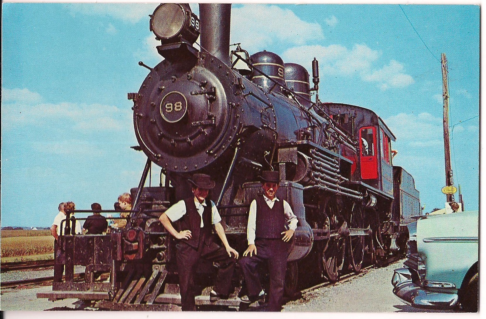 98 Steam LOCOMOTIVE Amish Boys Cow-Catcher Train Strasburg Railroad ...